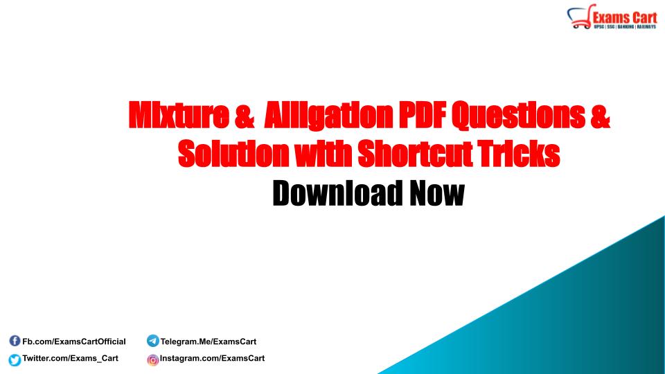 1000+ Mixture & Alligation PDF Questions & Solution with Shortcut Tricks