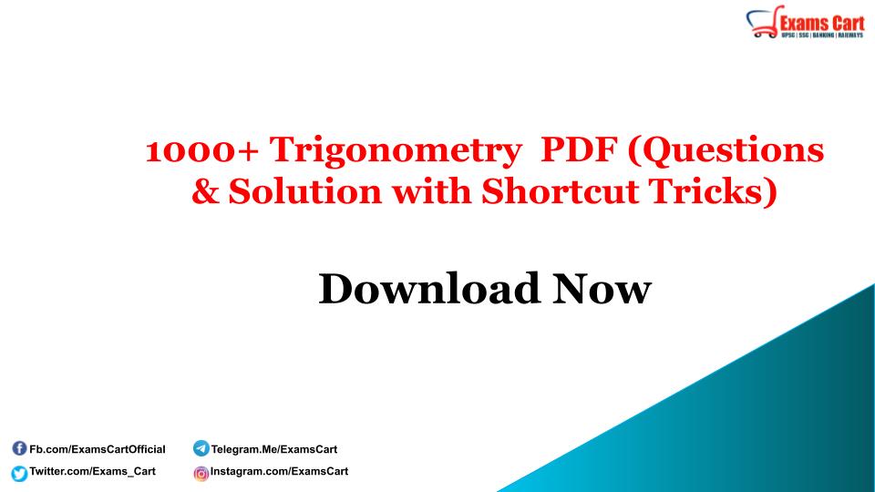 1000+ Trigonometry PDF for SSC (Questions & Solution with Shortcut Tricks)