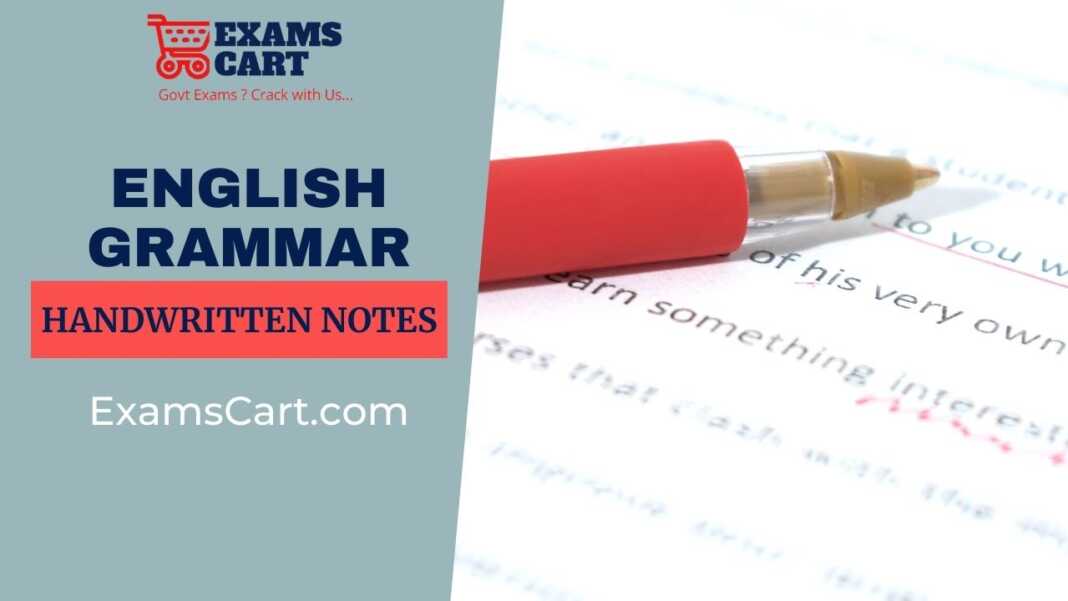 English Grammar Handwritten Notes for Banking and SSC Exams - Download ...